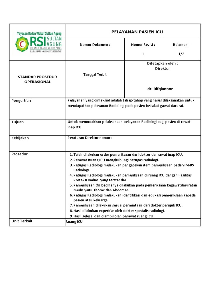 Prosedur Radiologi untuk Pasien ICU | PDF