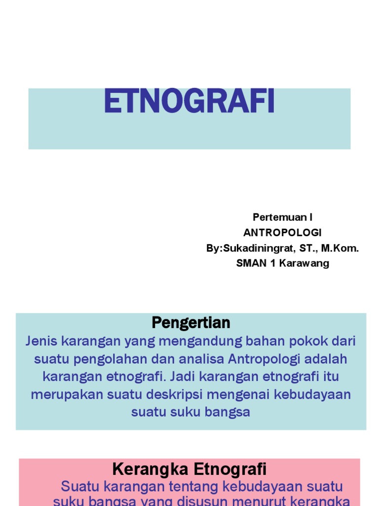 Pengertian Etnografi | PDF