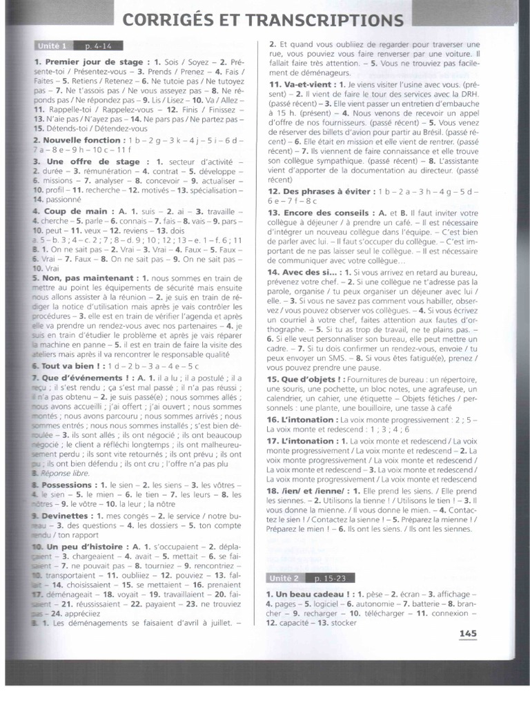 Cahier Objectif Express 2 Corriges Et Transcriptions Searchable | PDF