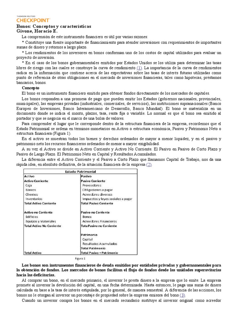 Bonos: Definición y Características | PDF | Compartir (Finanzas) | Interés