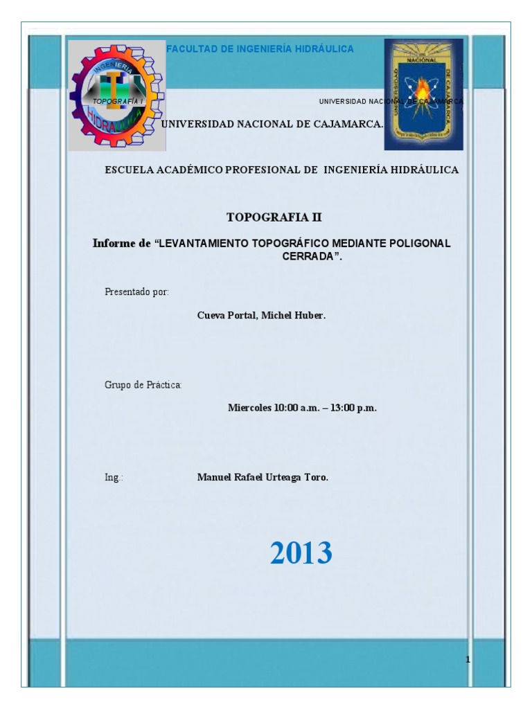 Poligonal Cerrada | PDF | Topografía | Medición