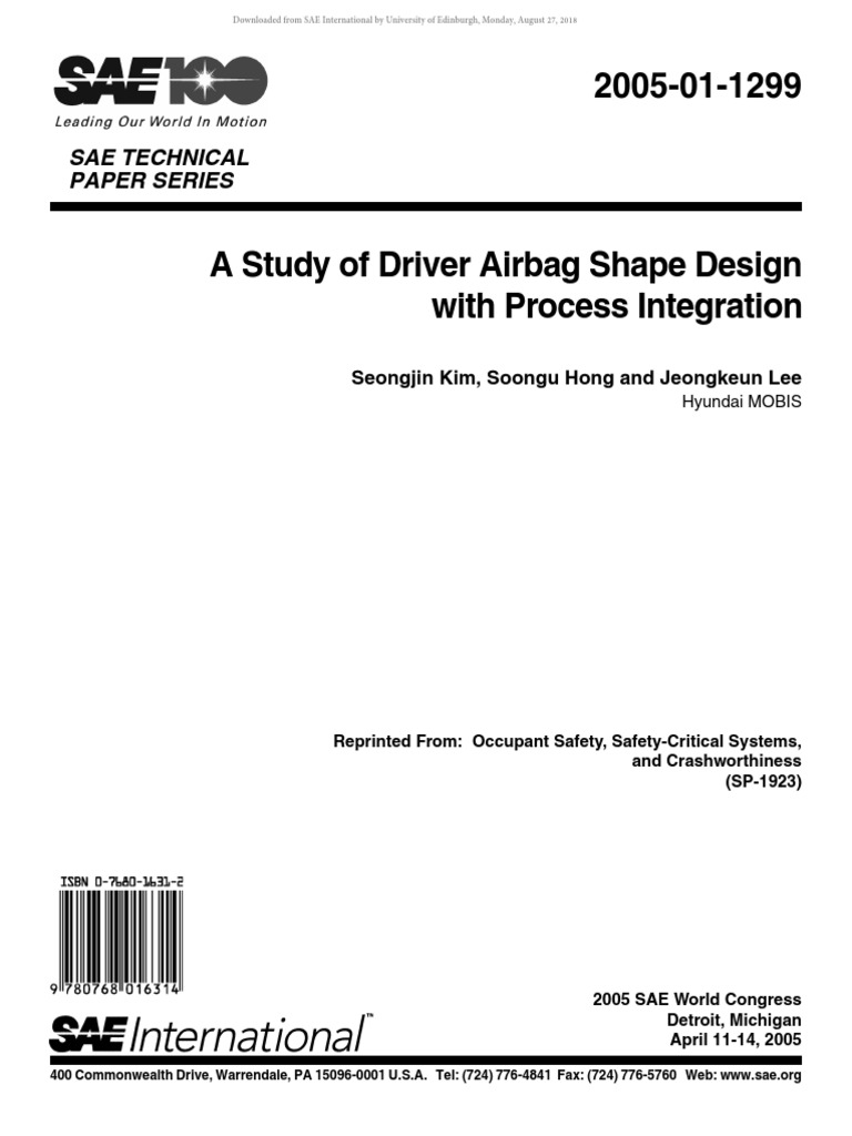 A Study of Driver Airbag Shape Design | PDF | Airbag | Simulation