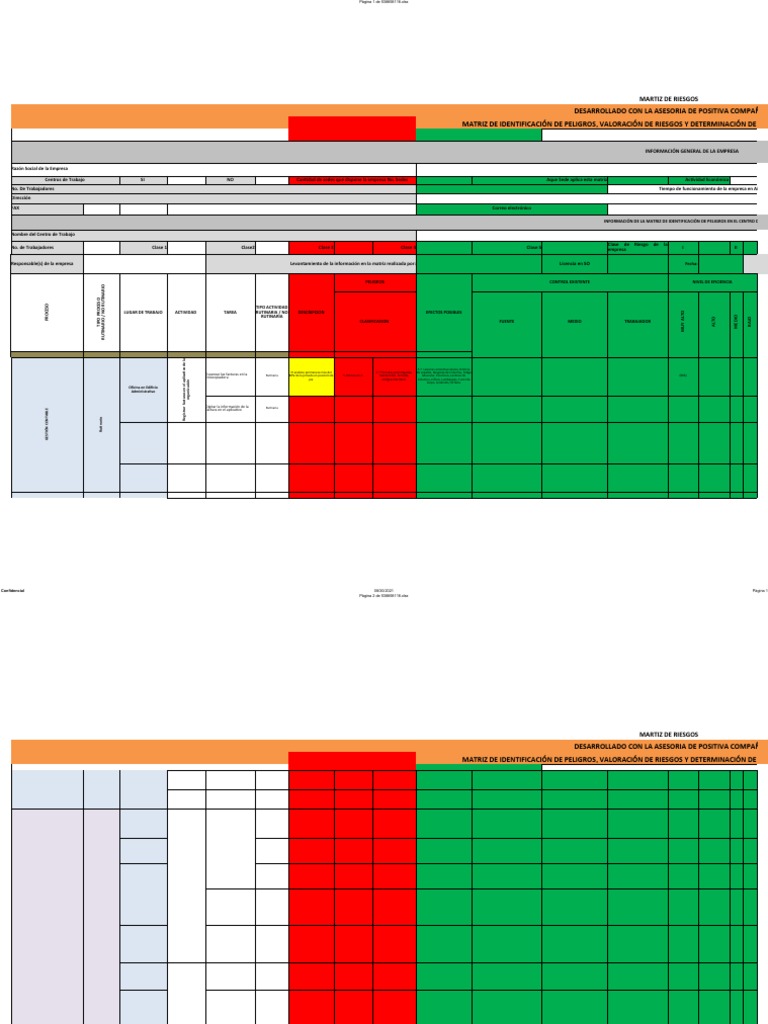 Matriz de Riesgos GTC 45 en Excel | PDF | Riesgo | Evaluación