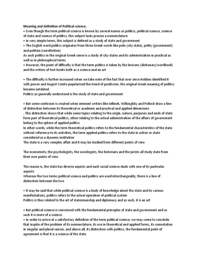 Unit 1 (Political Science) | PDF | Science | Political Science