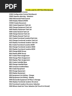 SAP PM T - Codes | PDF | Computing | Business