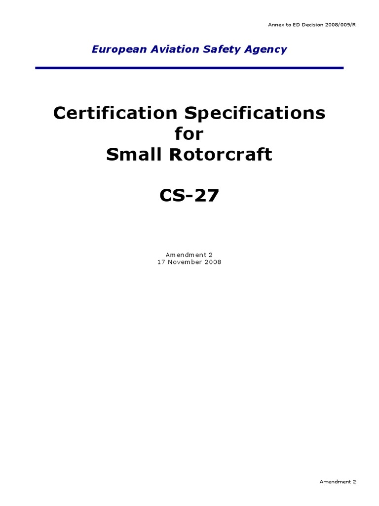 CS-27 Certification Specifications for Small Rotorcraft | PDF ...