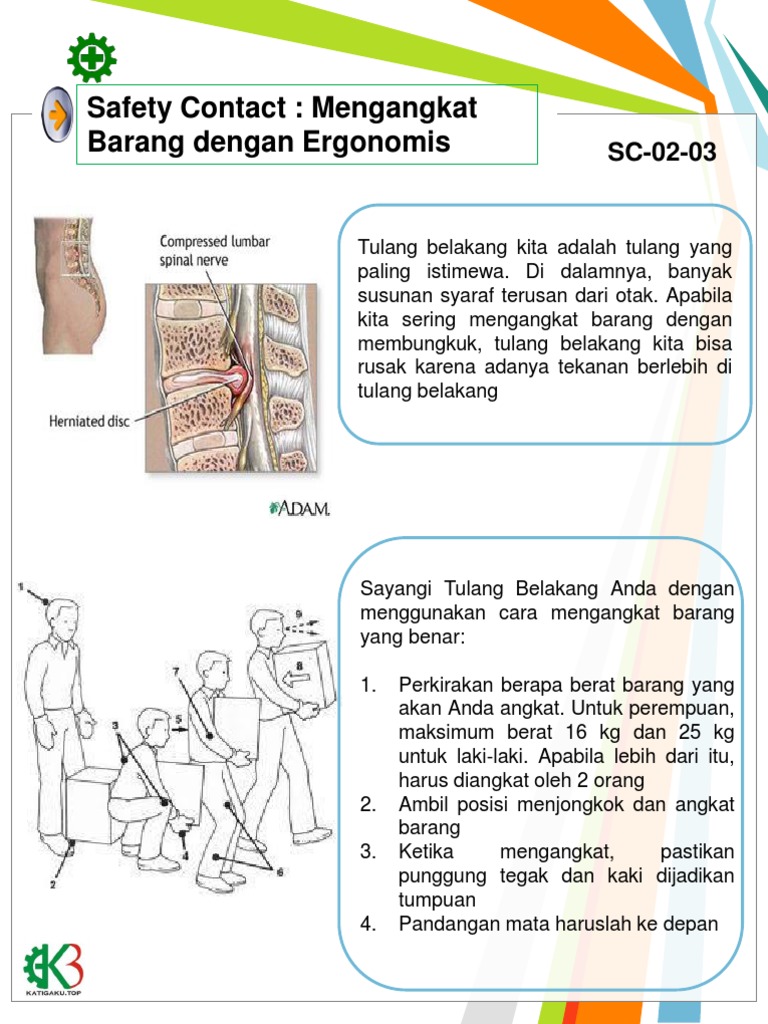 Cara Ergonomis Mengangkat Barang | PDF