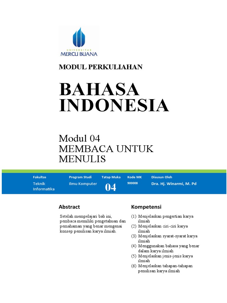 Modul 04 Membaca Untuk Menulis | PDF