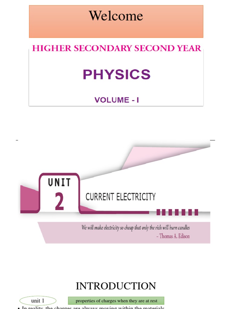 Unit 2 Elecric Current | PDF | Electrical Resistivity And Conductivity ...