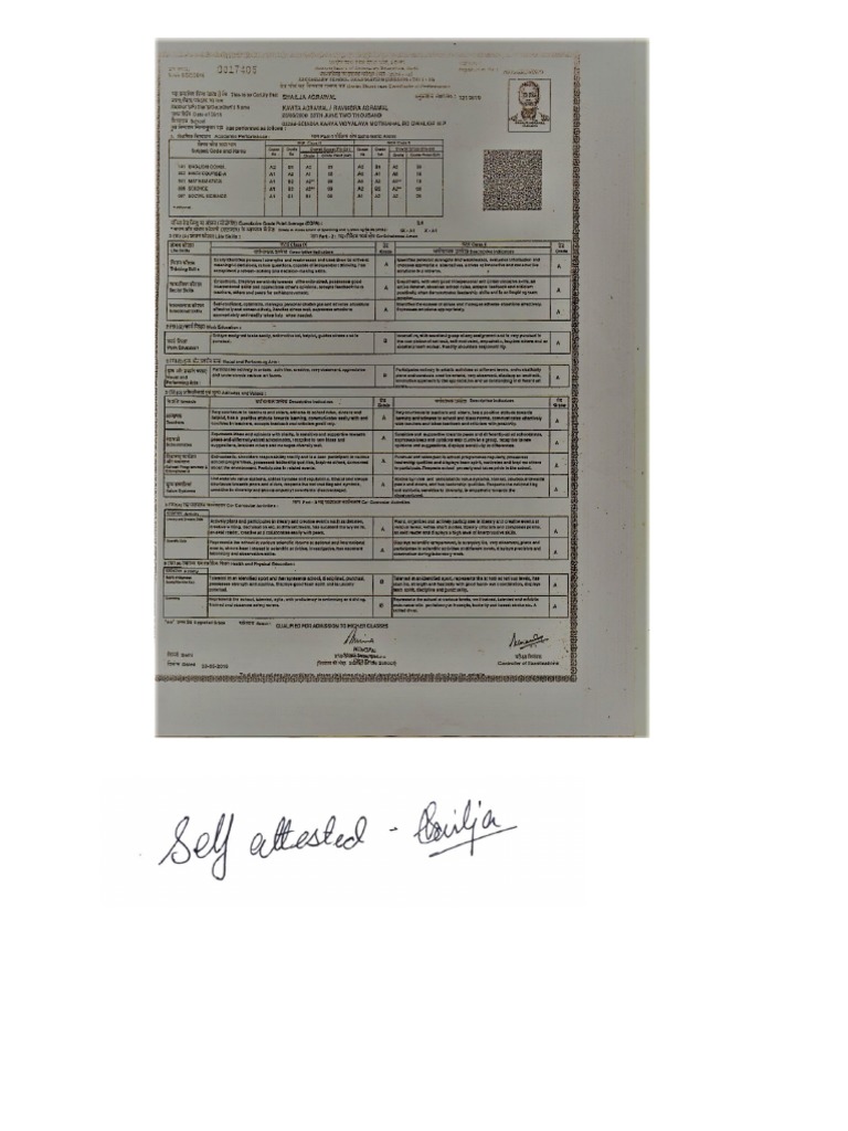 10th Marksheet Self Attested | PDF