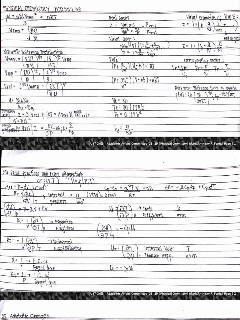 Physical Chemistry Notes | PDF