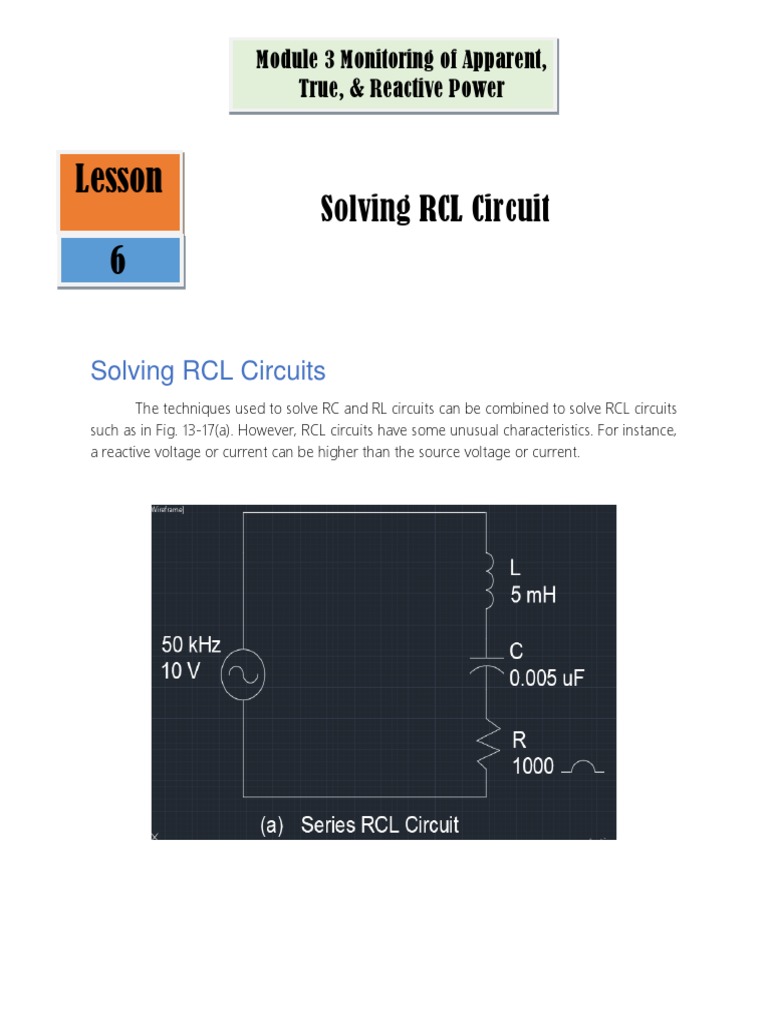 Solving RCL Circuit | PDF | Electrical Impedance | Electrical Network