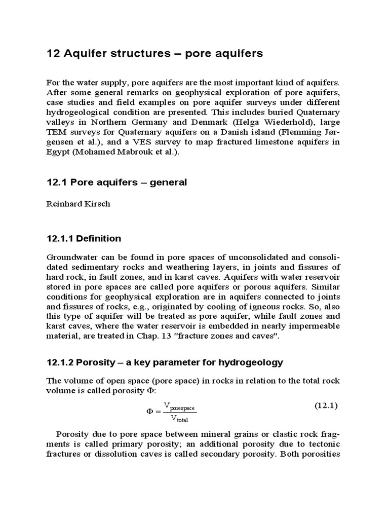 12 Aquifer Structures - Pore Aquifers | PDF | Porosity | Aquifer