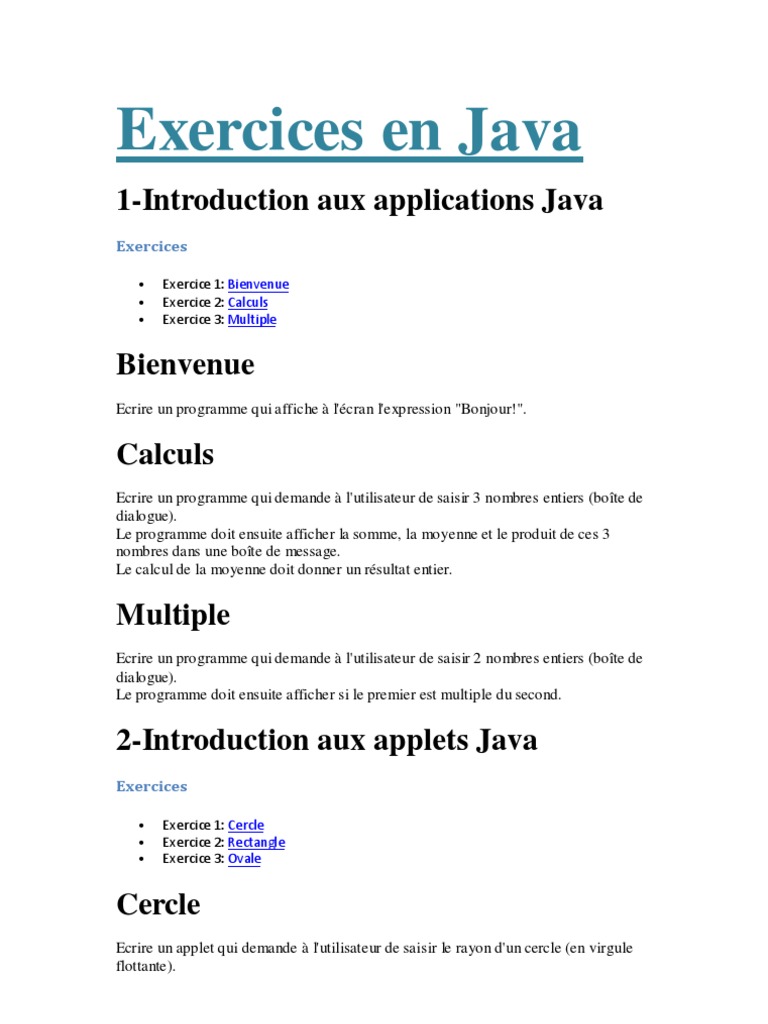 Exercices Java | PDF | Nombre premier | Dé