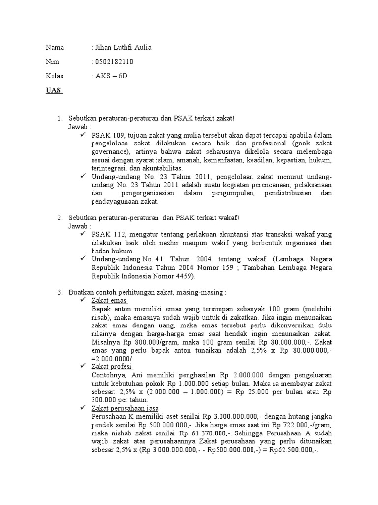 Uas Akt. Ziswaf | PDF