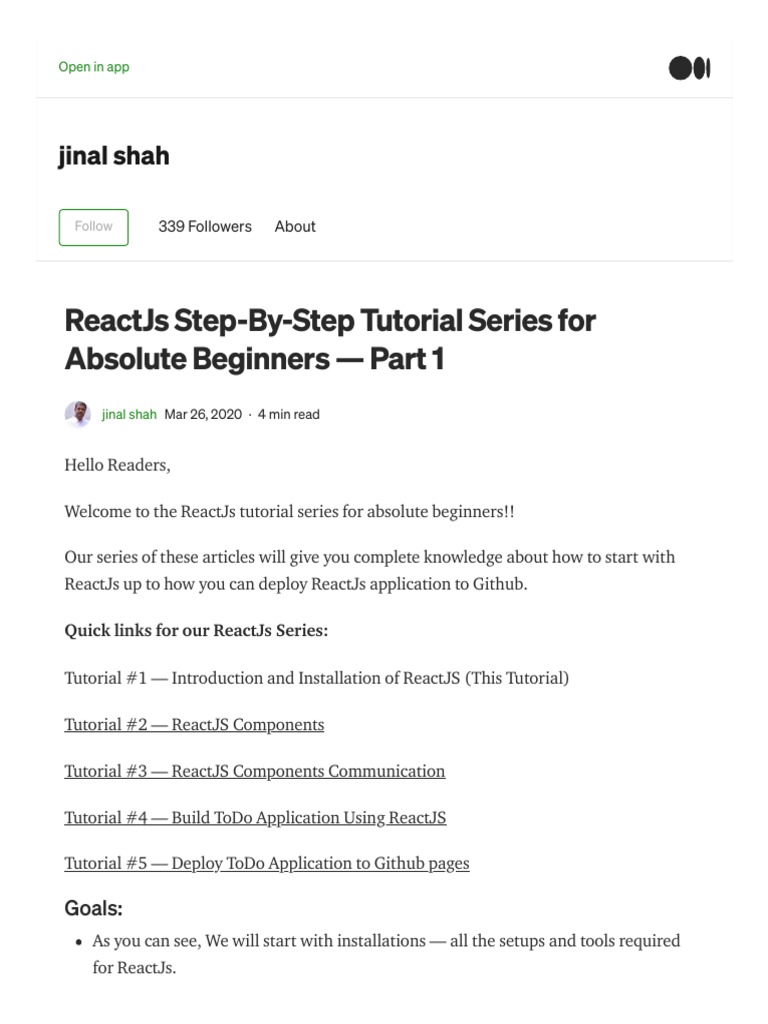 ReactJs Step-By-Step Tutorial Series For Absolute Beginners - Part 1 ...