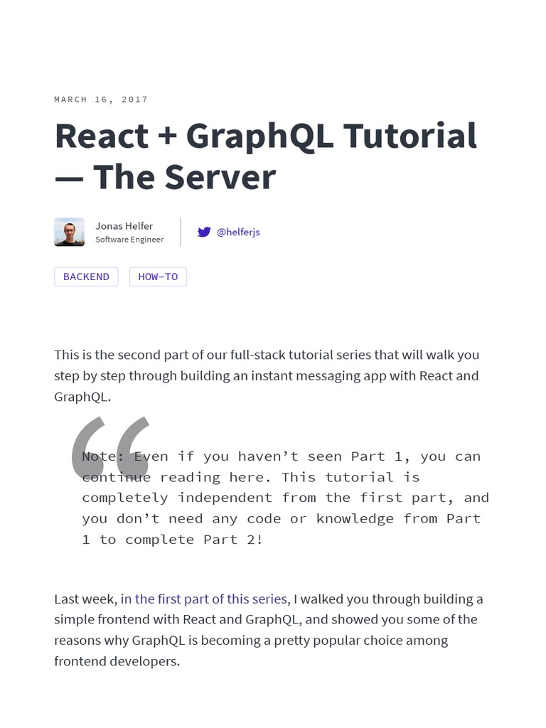 React Graphql Tutorial The Server Apollo Blog Pdf Domain Name System Computer File