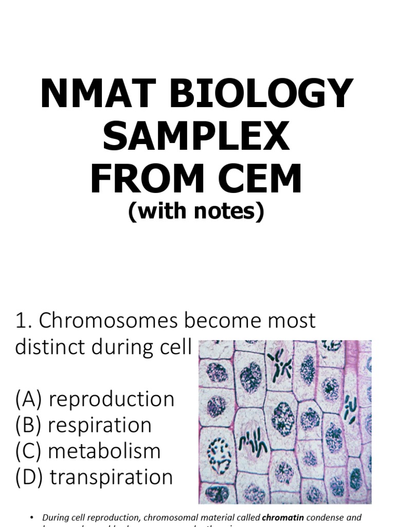 CEM Practice Test - Biology - WITH NOTES | PDF | Cell (Biology) | Digestion