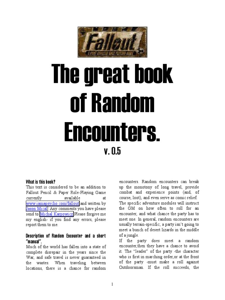 Fallout The Great Book of Random Encounters | PDF | Tanks