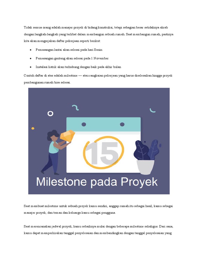 Pengertian dan Contoh Milestone Proyek | PDF | Bisnis