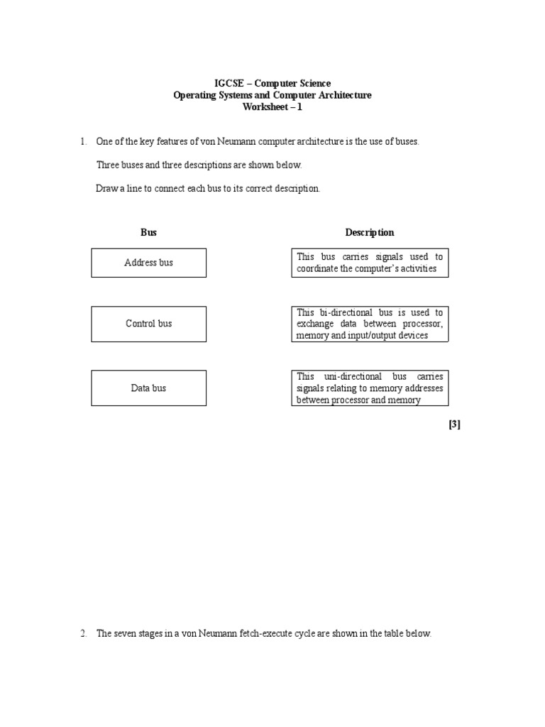 OS - Comp. Arch. Worksheet 1 | PDF | Manufactured Goods | Computing