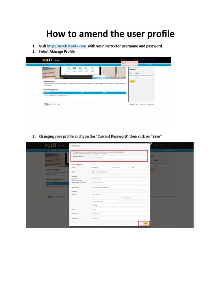 How To Amend The User Profile | PDF