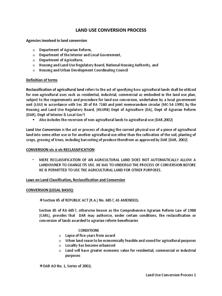 LAND USE CONVERSION PROCESS Brokers Role | PDF | Agriculture