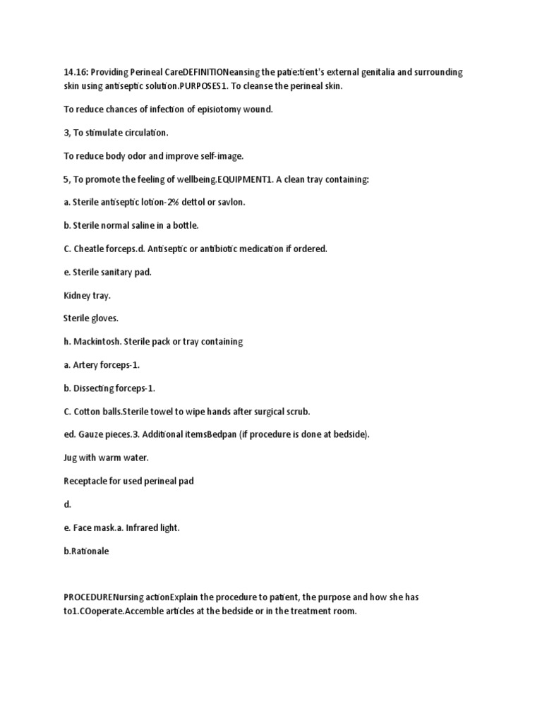 Providing Effective Perineal Care: A Step-by-Step Guide | PDF | Labia ...