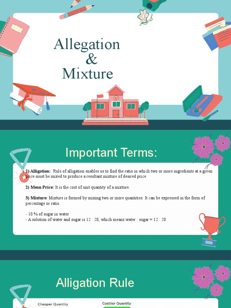 Day 7 - Alligation and Mixture | PDF | Concentration | Ratio