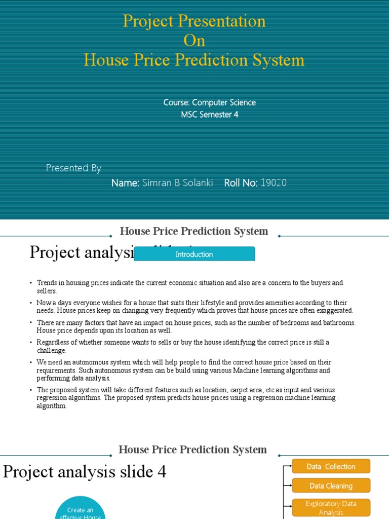 Project Presentation On House Price Prediction System: Presented by ...