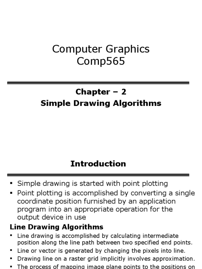 Computer Graphics Comp565: Chapter - 2 Simple Drawing Algorithms | PDF ...