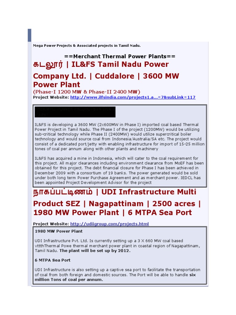 Mega Power Projects | PDF | Power (Physics)