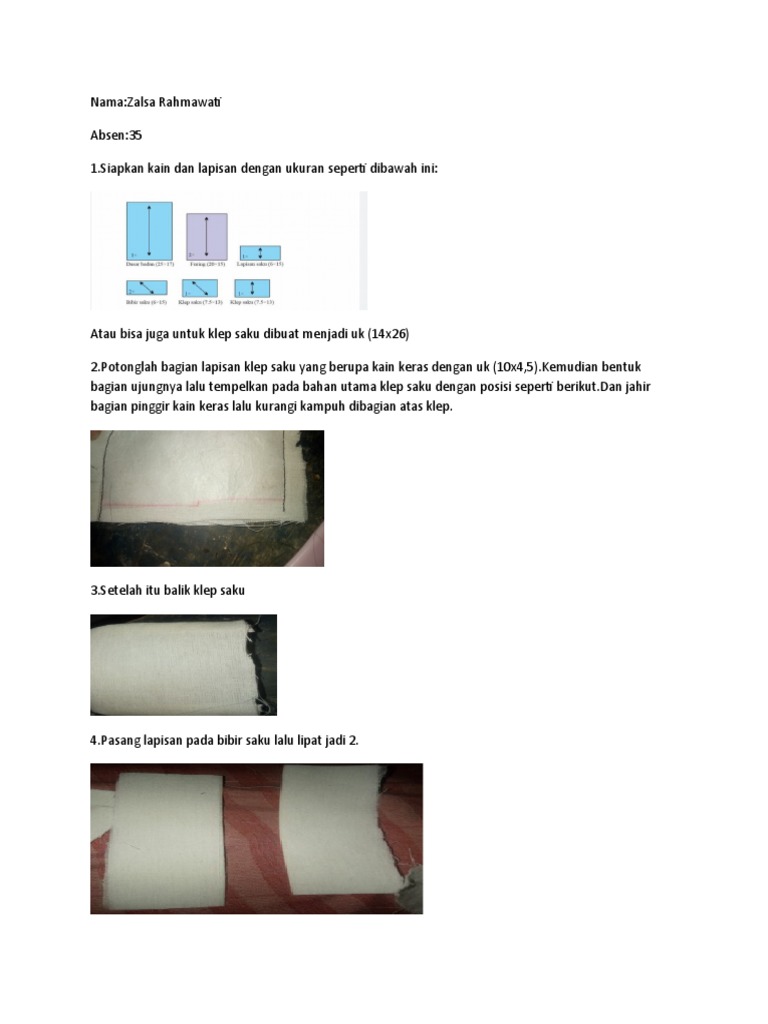 Panduan Membuat Klep Saku Kain | PDF