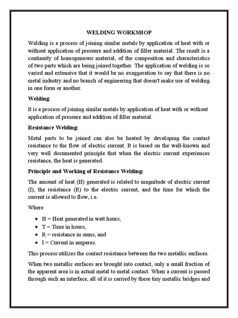 Welding Workshop | PDF | Construction | Welding