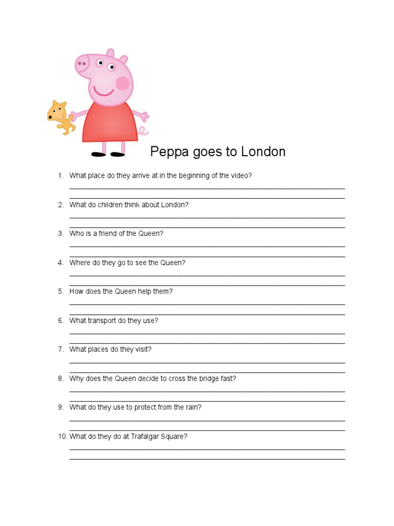 Peppa Pig Worksheet | PDF