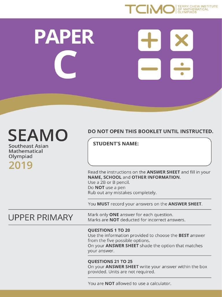 Seamo Past Paper C 2019 | PDF | Elementary Geometry | Elementary ...