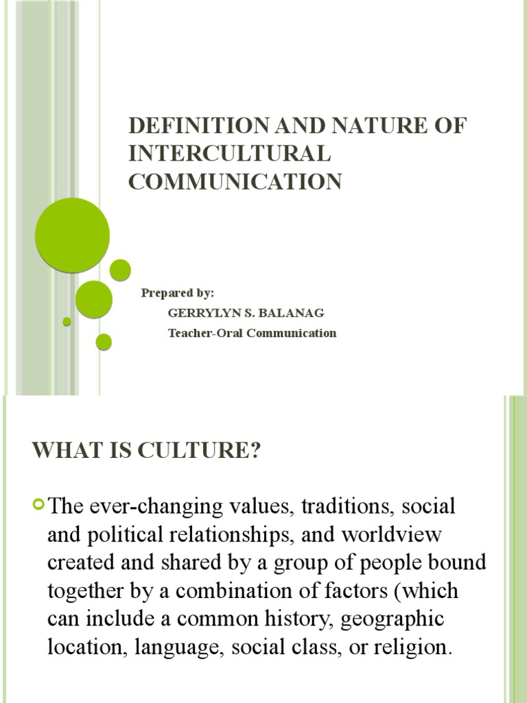 Definition and Nature of Intercultural Communication | PDF | Cross ...