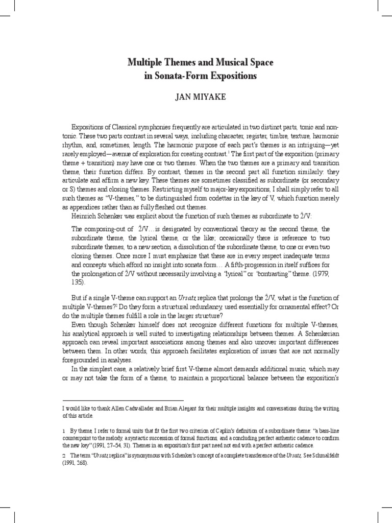 Exploring V-Themes in Sonata Form | PDF | Musical Compositions ...