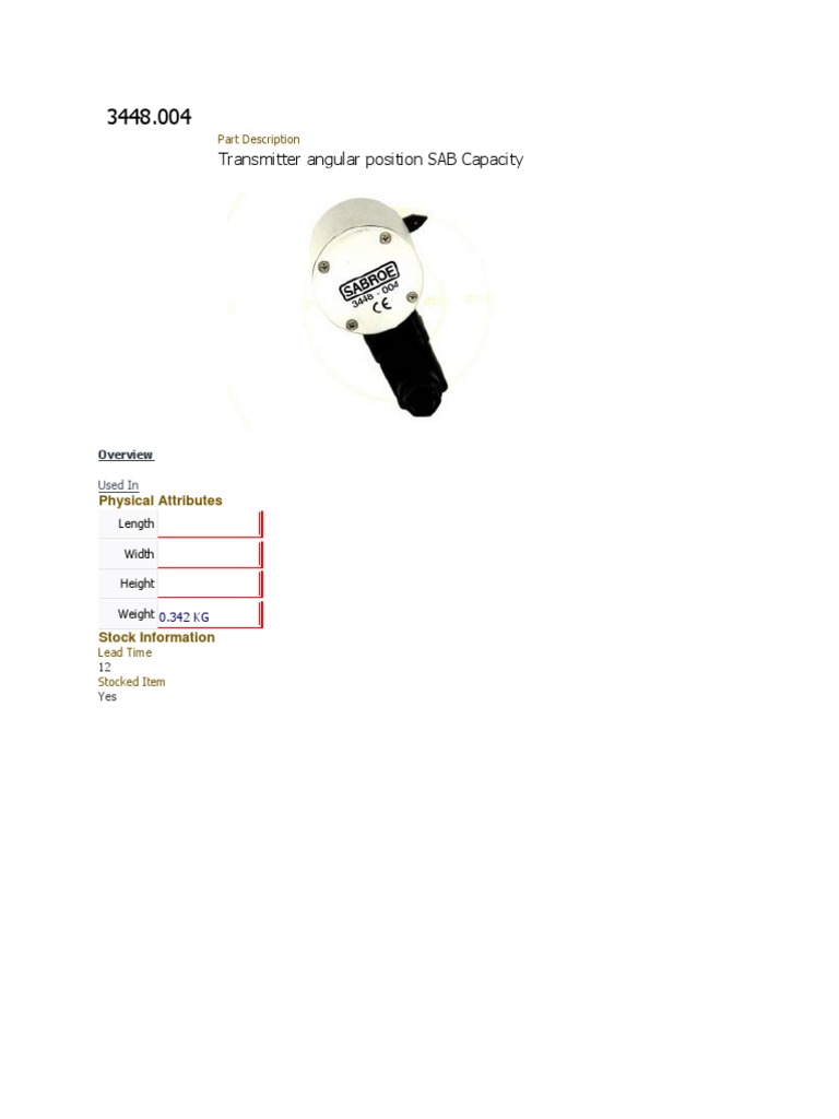 Transmitter Position Parts Overview | PDF