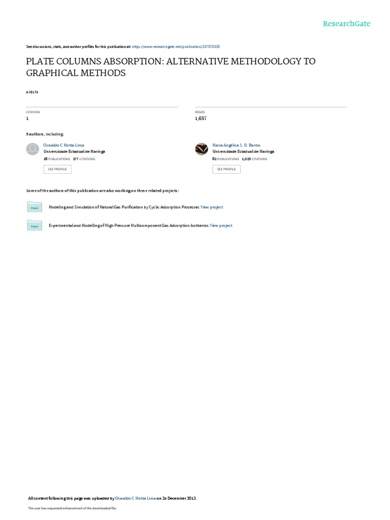 Plate Columns Absorption Alternative Methodology T | PDF | Chemistry ...