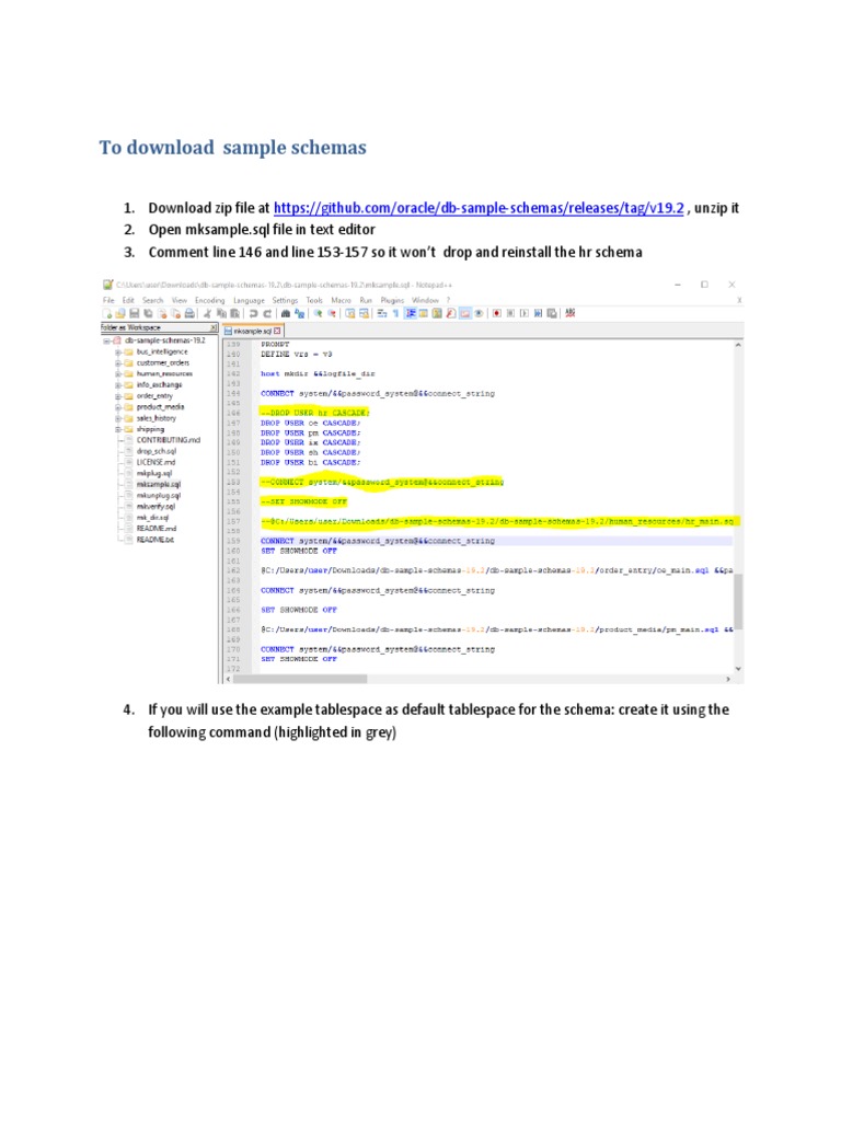 To Download Sample Schemas & Generate DB Activity | PDF