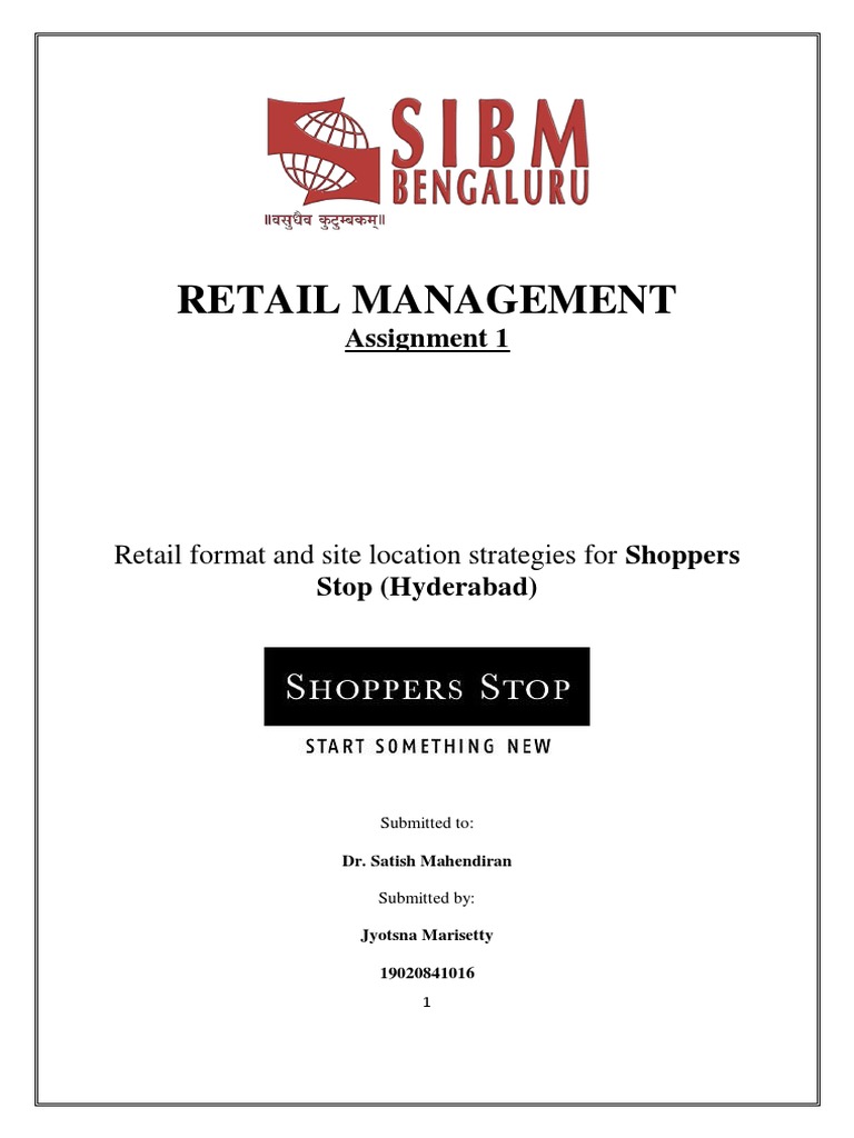 1016 (Jyotsna Marisetty) - RM Assignment 1 | PDF | Retail | Brand