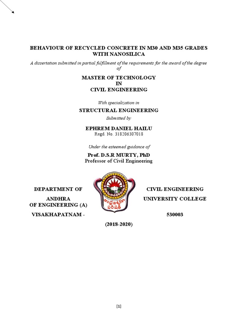 JULY Final Mtech Project | PDF | Concrete | Cement