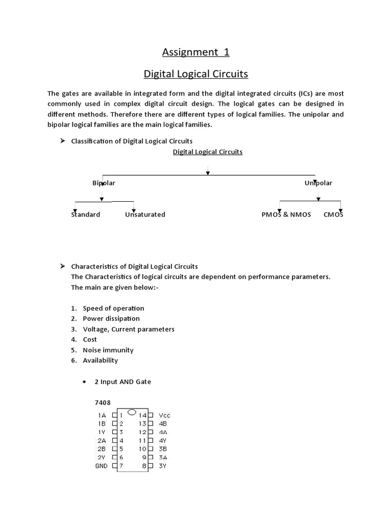 Assignment 1 Digital Logical Circuits | PDF | Logic Gate | Digital ...