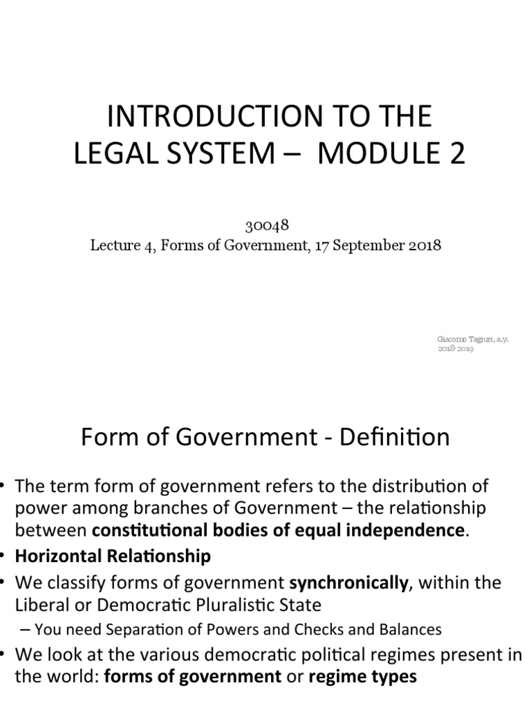 L4 Forms of Government-Intro | PDF | Government | Political Science