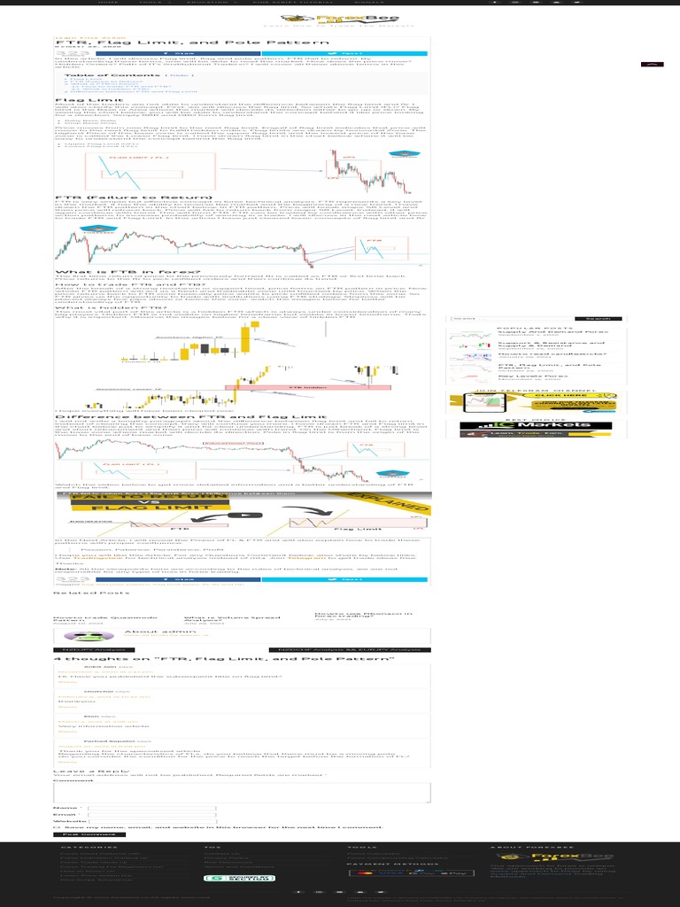 FTR, Flag Limit, and Pole Pattern - ForexBee | PDF | Foreign Exchange ...