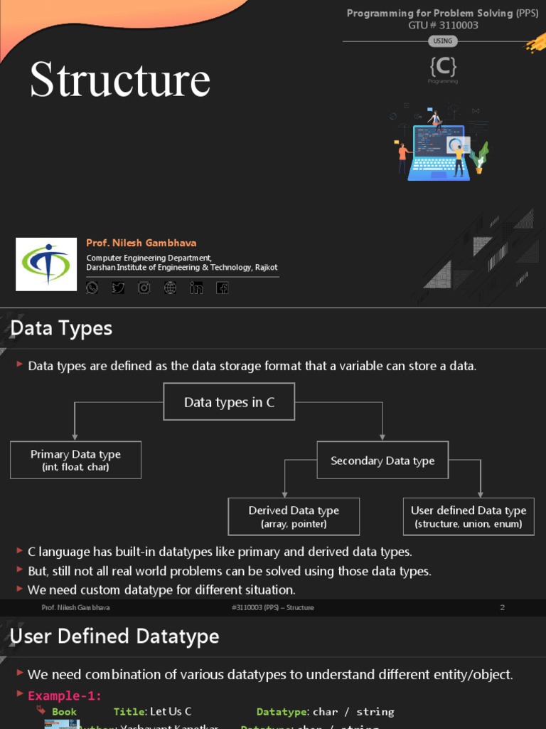 PPS GTU Study Material Presentations Unit-8 08022021073341AM | PDF | Data Type | Pointer ...