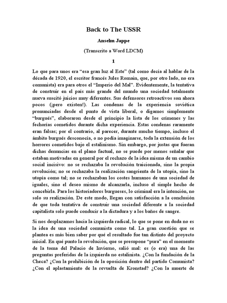 Análisis crítico de la URSS y su legado | PDF | Capitalismo | Comunismo