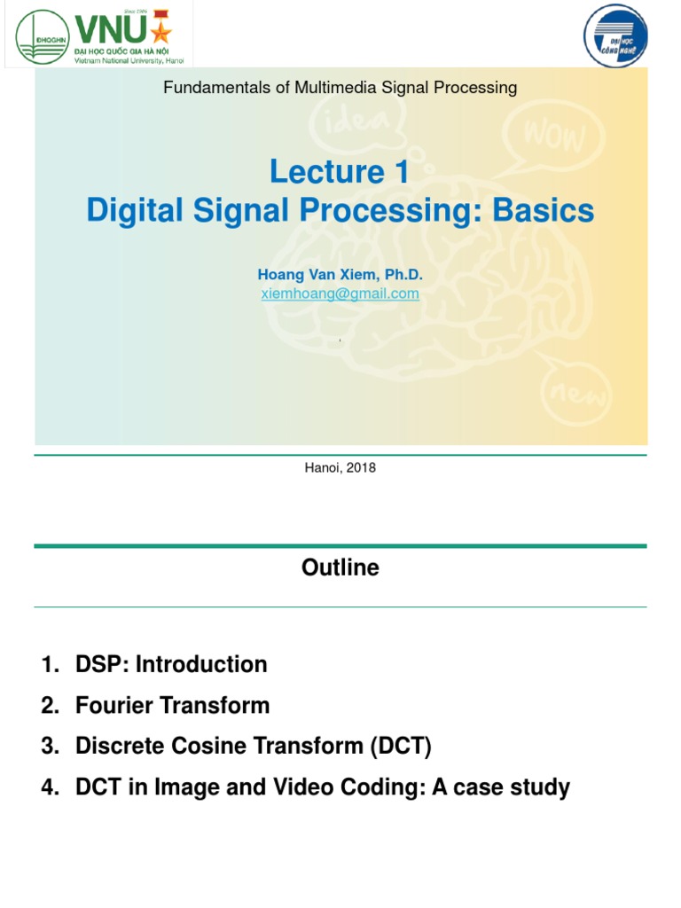 Lecture 1. Digital Signal Processing - Basics | PDF | Digital Signal Processing | Data Compression