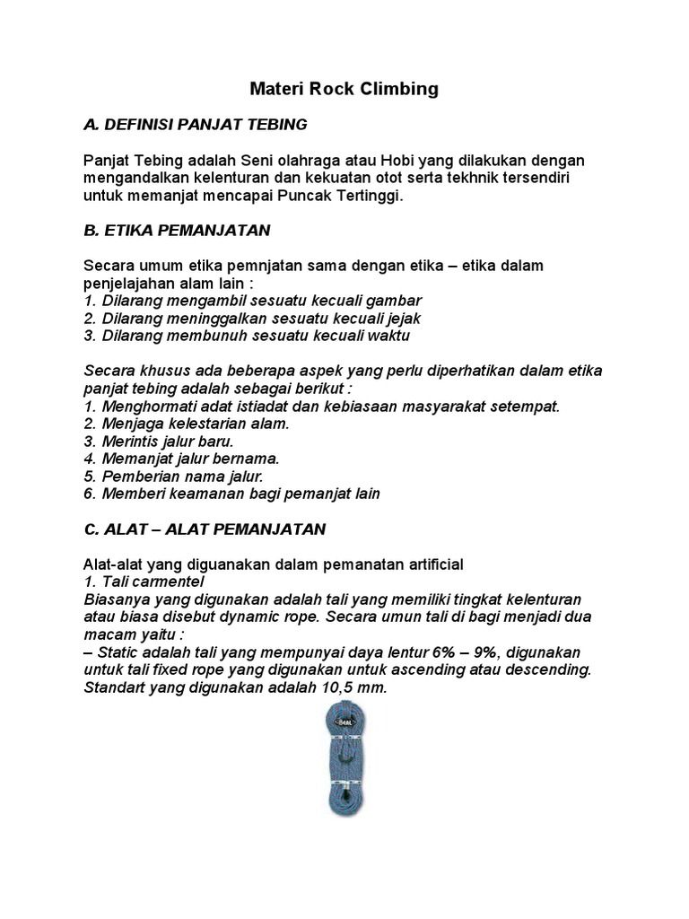 Materi Rock Climbing | PDF | Griya & Taman